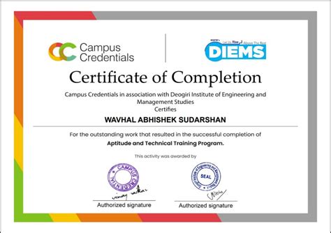 campuscredentials diems training share abhishek wavhal