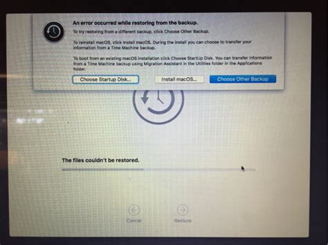 macos error occurred while restoring time machine backup ask different