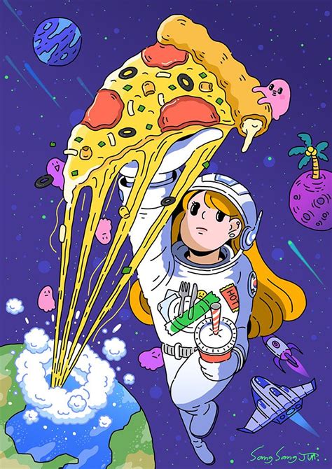 피자 치즈는 끝없이 늘어나고 영상모션그래픽 · 일러스트레이션 영상모션그래픽 일러스트레이션 그래픽 디자인 일러스트레이션 그래픽 일러스트 일러스트레이션