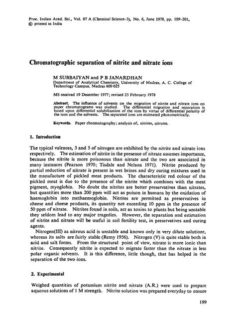 Nitrate Paper Chromatography Pdf Nitrate Nitrite