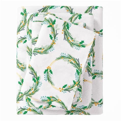 Great Bay Home Christmas Flannel Sheet Set 100 Turkish Cotton