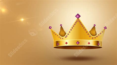 Gold Heart Ornament Minimalist Crown Simple Powerpoint Background For