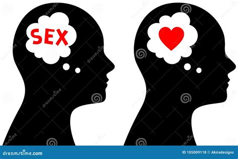 Head With Thoughts About Love And Sex Stock Illustration Illustration