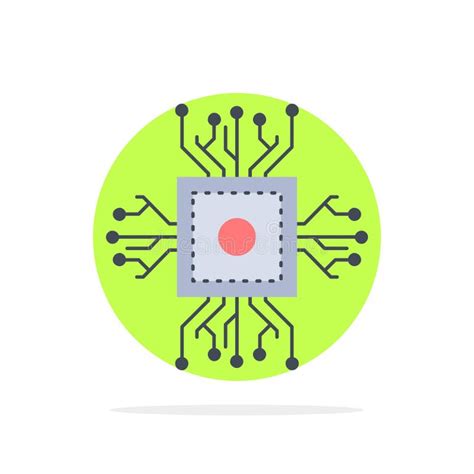 Chip Cpu Microchip Processor Technology Flat Color Icon Vector Stock Vector Illustration