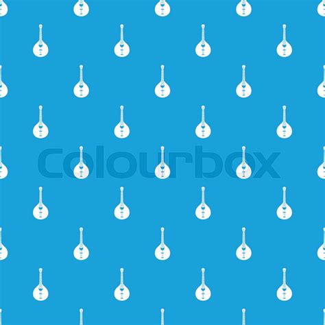 Guitar Pattern Vector Seamless Blue Repeat For Any Use Colourbox