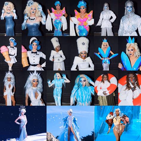 The Season Twelve Queens In Their Frozen Eleganza Outfits R