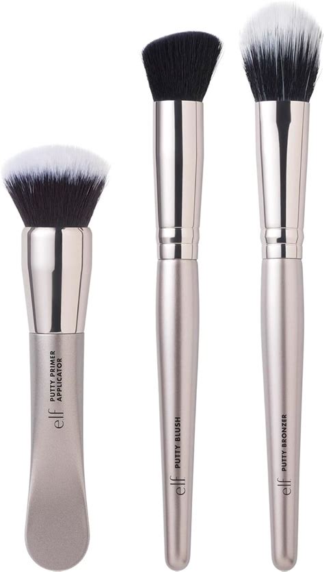 E L F Putty Tools Trio Set Of 3 Face Makeup Brushes For Putty Products Helps You Easily Blend