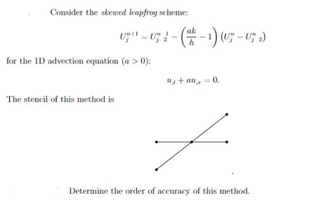 Solved Consider The Skewed Leapfrog Scheme