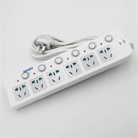 子弹头插座多开关家用多功能插排插线板拖线板208 2 8米6开关分控 虎窝淘