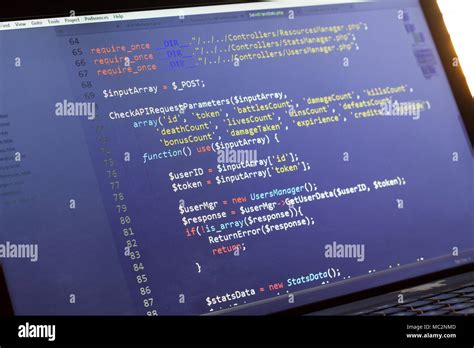 Php Back End Code Computer Programming Source Code Abstract Screen Of