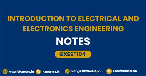 KTU Introduction To Electrical Electronics Engineering Notes GXEST104