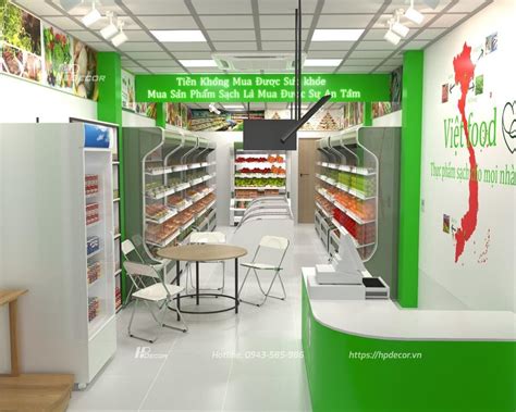Thiết kế cửa hàng thực phẩm sạch Việt Food m tại Mê Linh