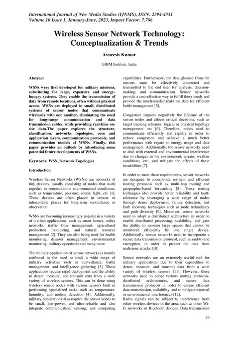 pdf wireless sensor network technology conceptualization and trends