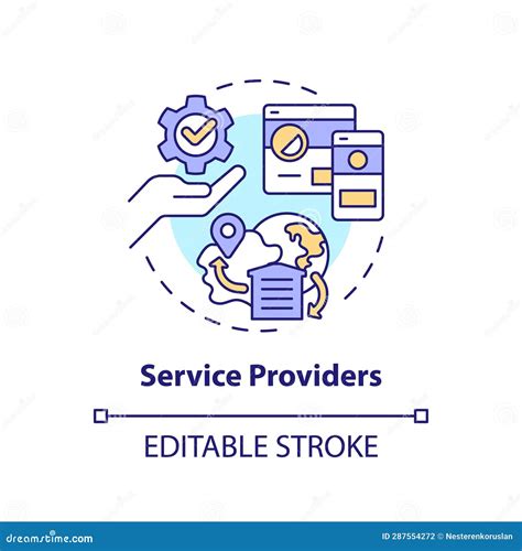 2d Customizable Service Providers Thin Linear Icon Concept Stock Illustration Illustration Of