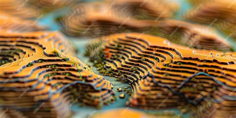 Visualizing Terrain With Geographic Map Featuring Topographic Contours Trails And Grid Concept