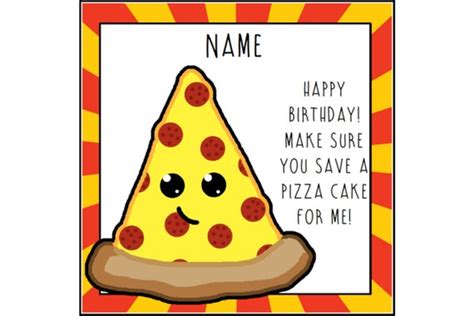Pizza Birthday Card Funny Card Birthday Greetings Food Etsy Uk