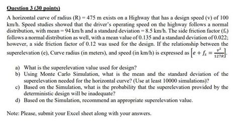 Question Points A Horizontal Curve Of Radius Chegg