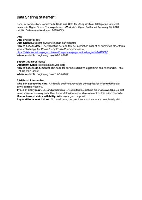Pdf A Competition Benchmark Code And Data For Using Artificial Intelligence To Detect