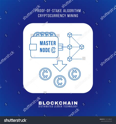 Vector Outline Design Blockchain Proof Stake Stock Vector Royalty Free