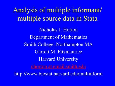 Ppt Analysis Of Multiple Informant Multiple Source Data In Stata