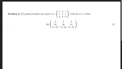 solved problem 2 [15 points] consider the matrix