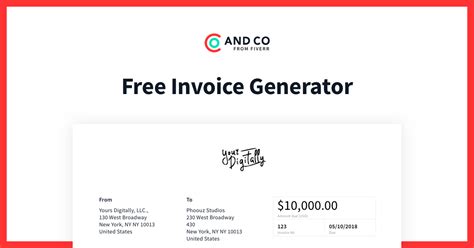 Free Invoice Generator Online Invoice Maker Fiverr Workspace