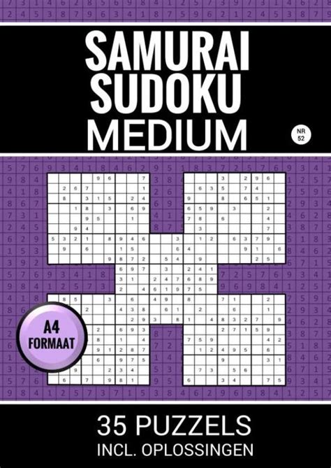 Samurai Sudoku Medium 35 Puzzels Incl Oplossingen Nr 52 Sudoku