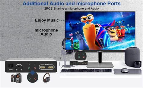 Displayport Hdmi Dual Monitor Kvm Switch For 2 Computers 4k 60hz Extended Display 2 Ports Kvm