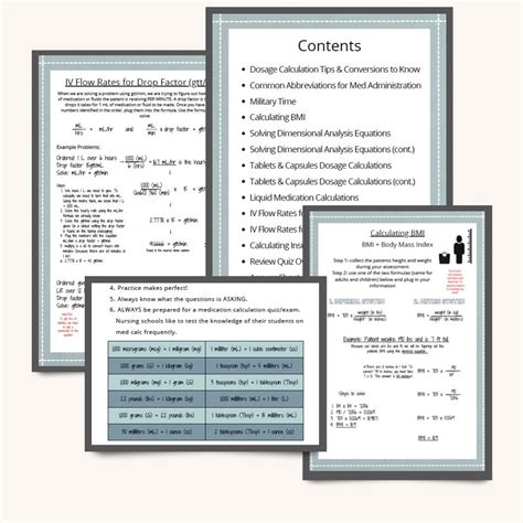 Medication Calculations Workbook Etsy