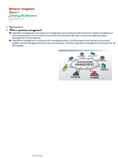 operations management chap 1 pdf operations management information