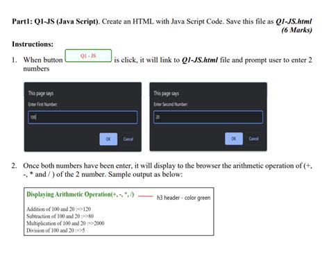 Solved Part Q JS Java Script Create An HTML With Java Chegg