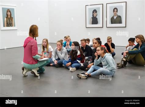 Teaching Class About Art Museum De Pont Tilburg Netherlands Stock