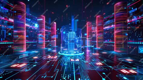 Premium Photo Data Center Isometric Concept Big Data Processing And