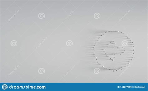 3d Rendering Various Metal Nails In Shape Of Left Arrow Stock Illustration Illustration Of