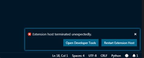 BUG Extension Host Terminated Unexpectedly Version Insider Issue