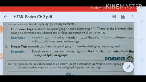 Class 10th Computer Application Ch 3 Html Basics Part Ii Youtube
