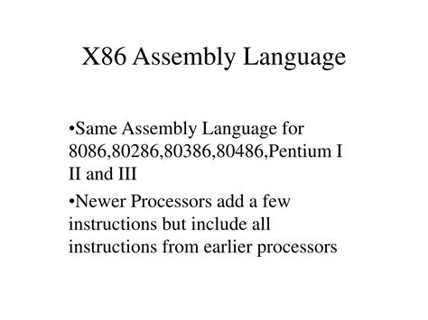 Ppt X86 Assembly Language Powerpoint Presentation Free Download Id 6730297
