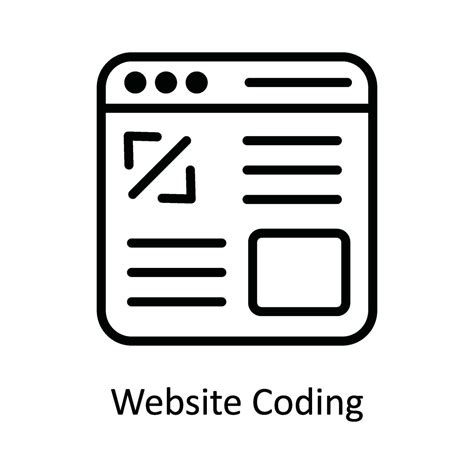 Website Coding Vector Outline Icon Design Illustration Cyber Security Symbol On White