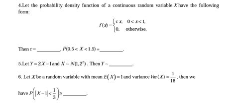 Solved Let The Probability Density Function Of A Chegg