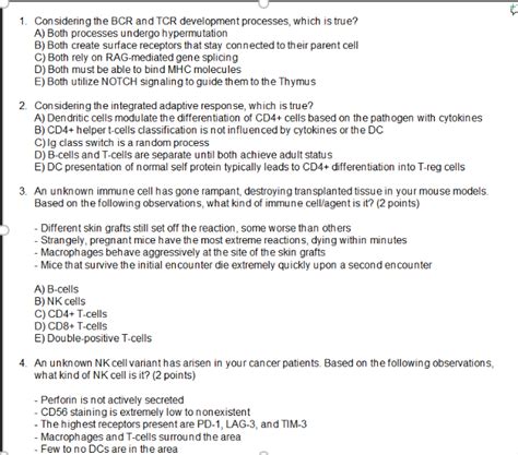 Solved 1 Considering The BCR And TCR Development Processes Chegg Com