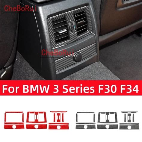Bmw 메모리 시트 스위치 자동차 뒷좌석 공기 배출구 트림 프레임 커버 장식 스티커 탄소 섬유 인테리어 Bmw 3 시리즈 Gt F30 F34 2013 2016 액세서리