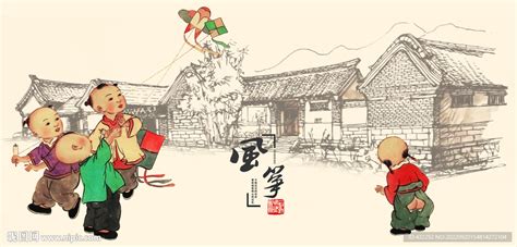 放风筝设计图 传统文化 文化艺术 设计图库 昵图网