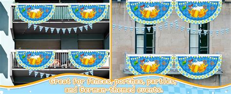 6pcs Oktoberfest Decorations Fan Flags Bavarian Pennant