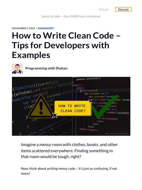 How To Write Clean Code Tips For Developers With Examples Pdf Unit Testing Software