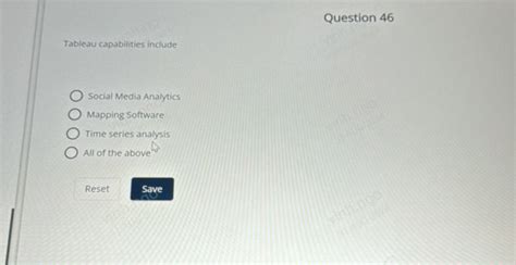 Question 46 Tableau Capabilities Include Studyx