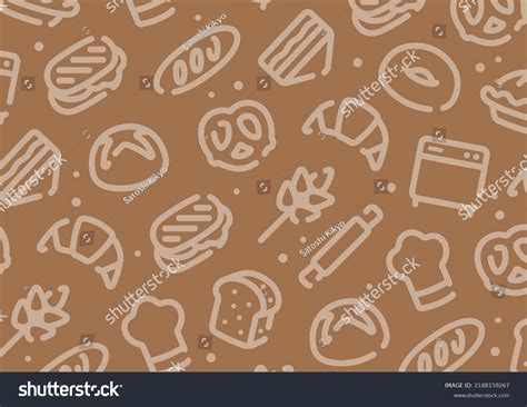 Bread Bakery Pattern Background Graphic Designasize Stock Vector