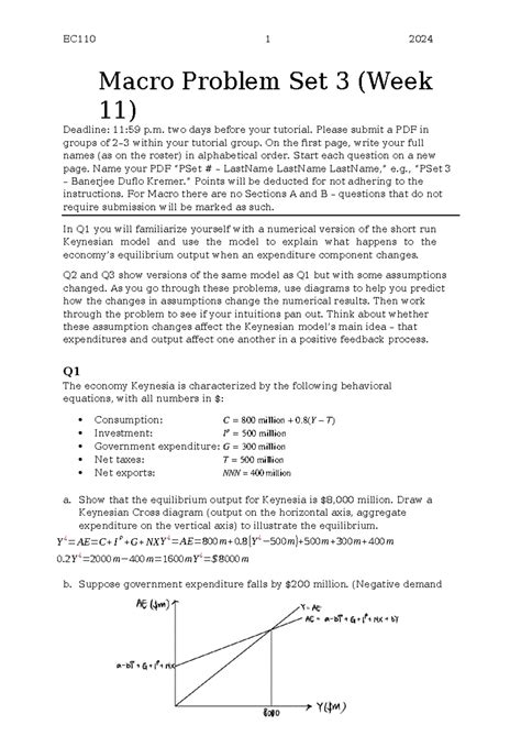 Pset3 1e March Macro Problem Set 3 Week 11 Deadline 1159 P Two Days Before Your Tutorial