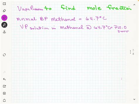Solved The Normal Boiling Point Of Methanol Is 64 7oc A Solution