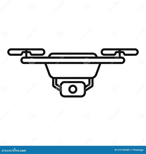 Drone Filming Icon Outline Vector Control Aero Cinema Operator Stock