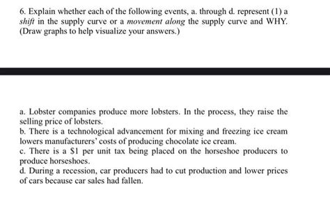 solved 6 explain whether each of the following events a